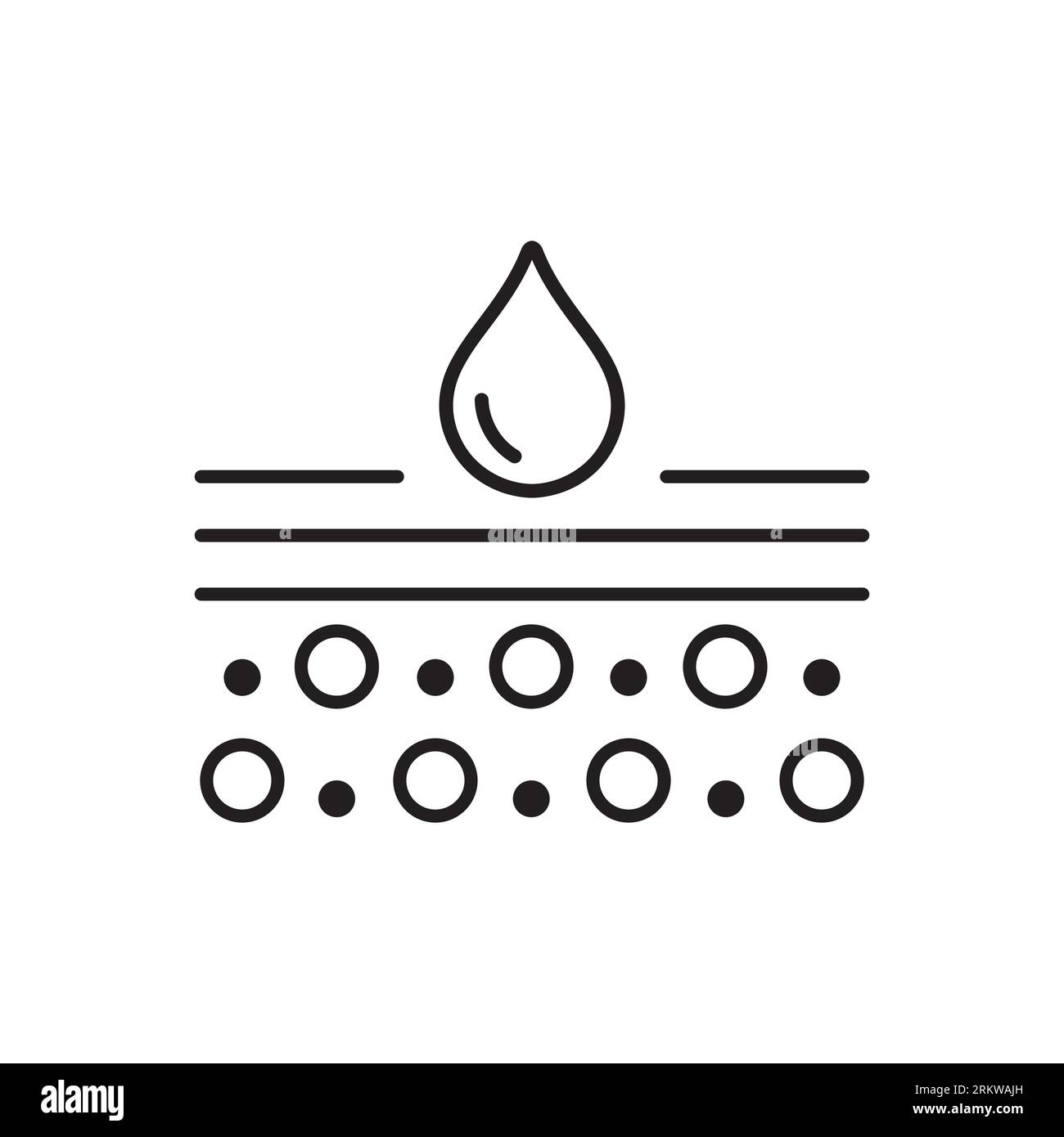Moisture line icon, vector pictogram of moisturizing cream. Skincare illustration, sign for ...