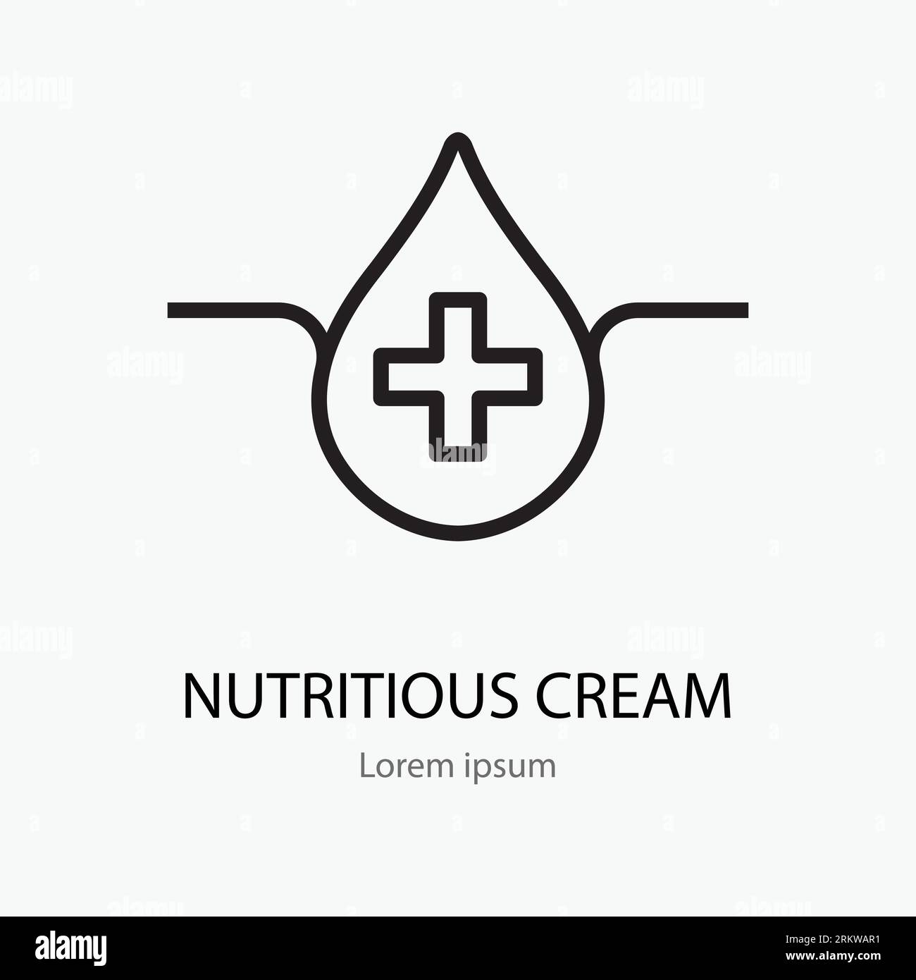 Moisture line icon, vector pictogram of nutritious, moisturizing cream ...