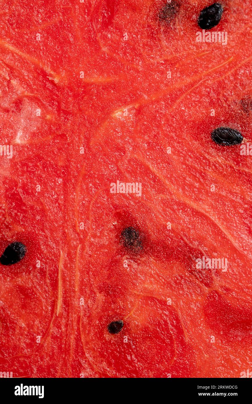 Ripe red watermelon with black seeds, ripe and sweet red watermelon cut ...