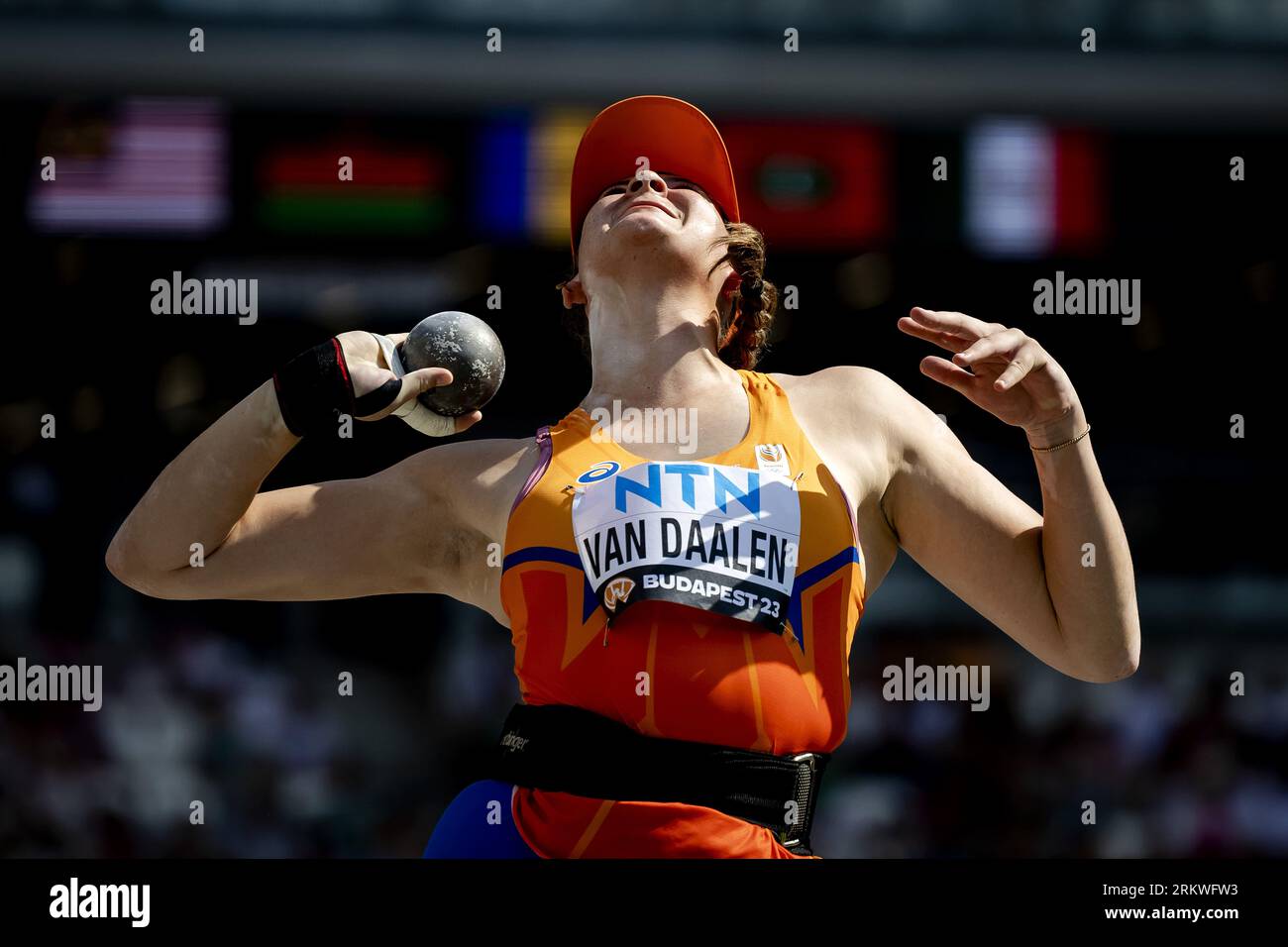 BUDAPEST - Alida van Daalen in action during the shot put during the ...
