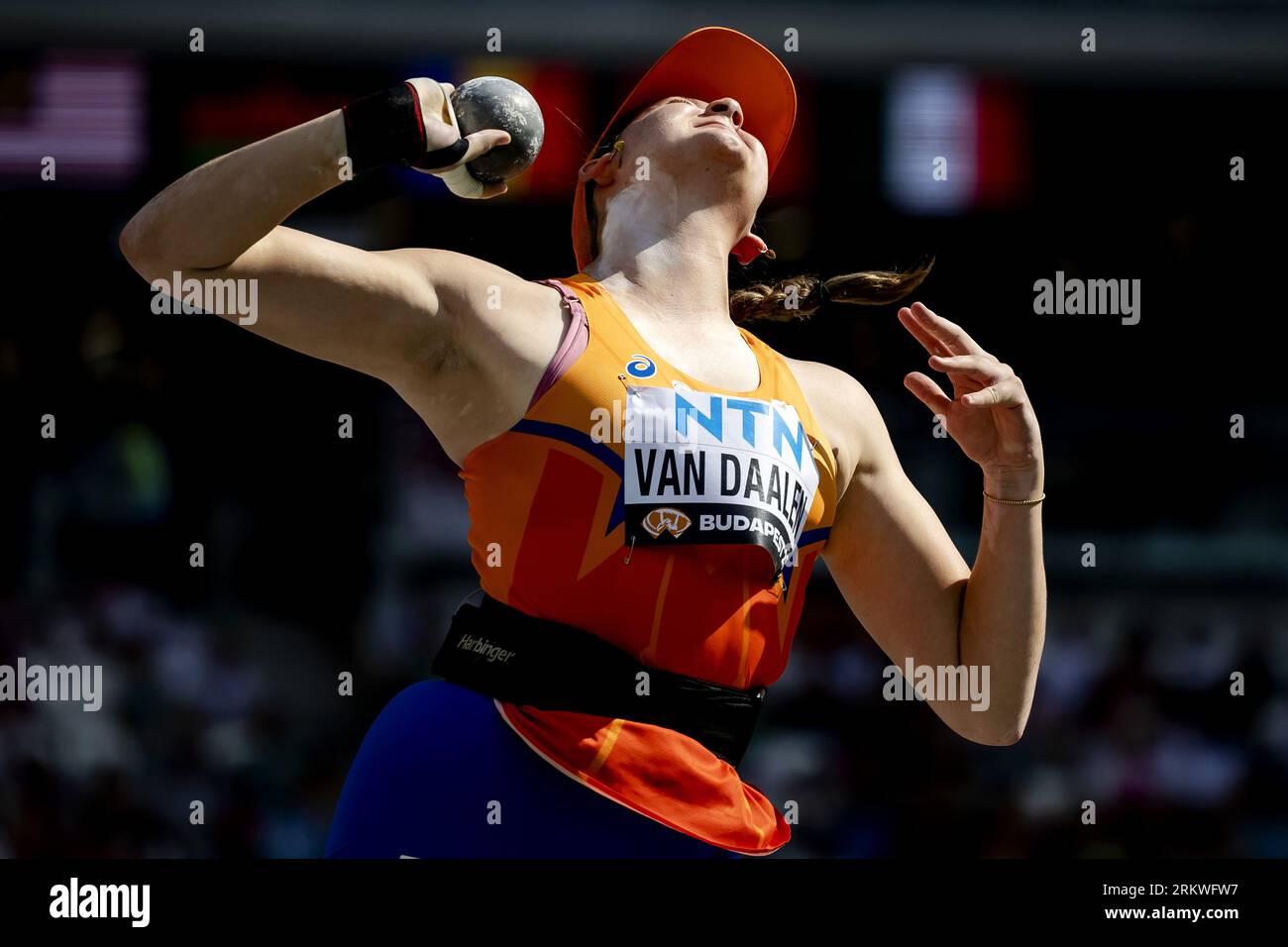 BUDAPEST - Alida van Daalen in action during the shot put during the ...