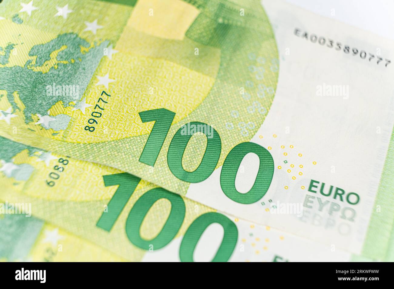 One hundred euro banknotes close-up macro money Stock Photo - Alamy