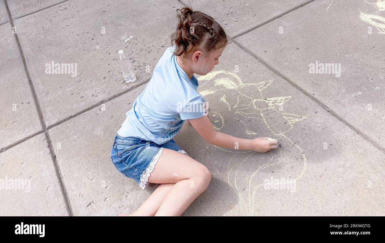 Kids chalk art Stock Photo - Alamy
