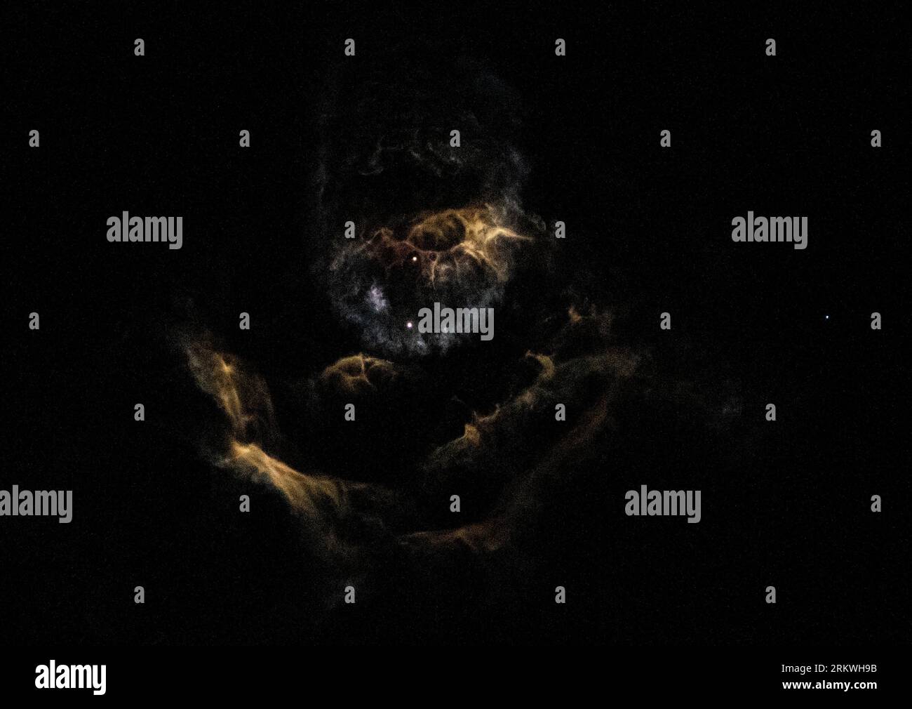 An exhaust plume expands at first stage separation as a SpaceX Falcon 9 ...