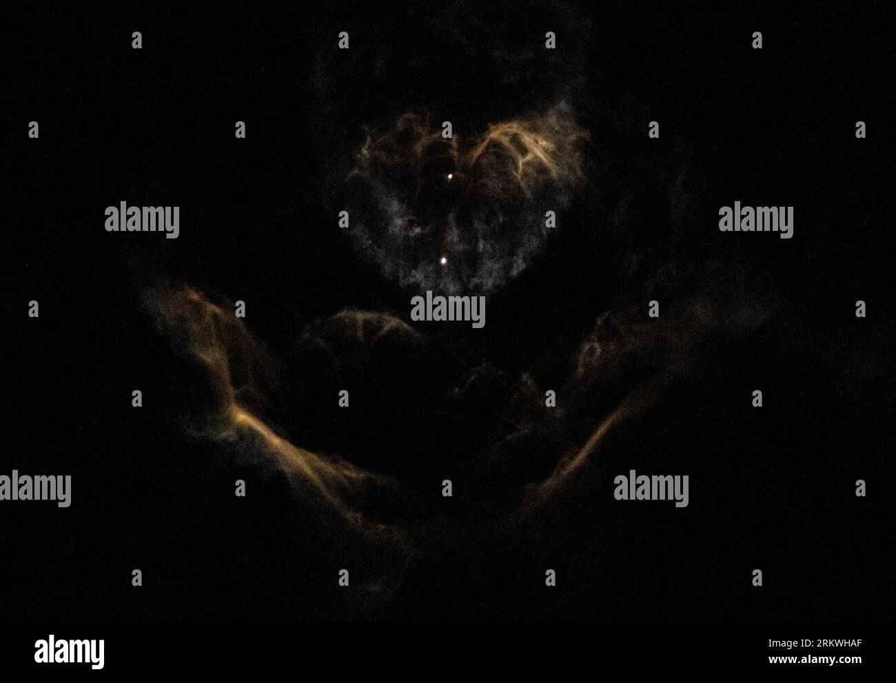 An exhaust plume expands at first stage separation as a SpaceX Falcon 9 ...