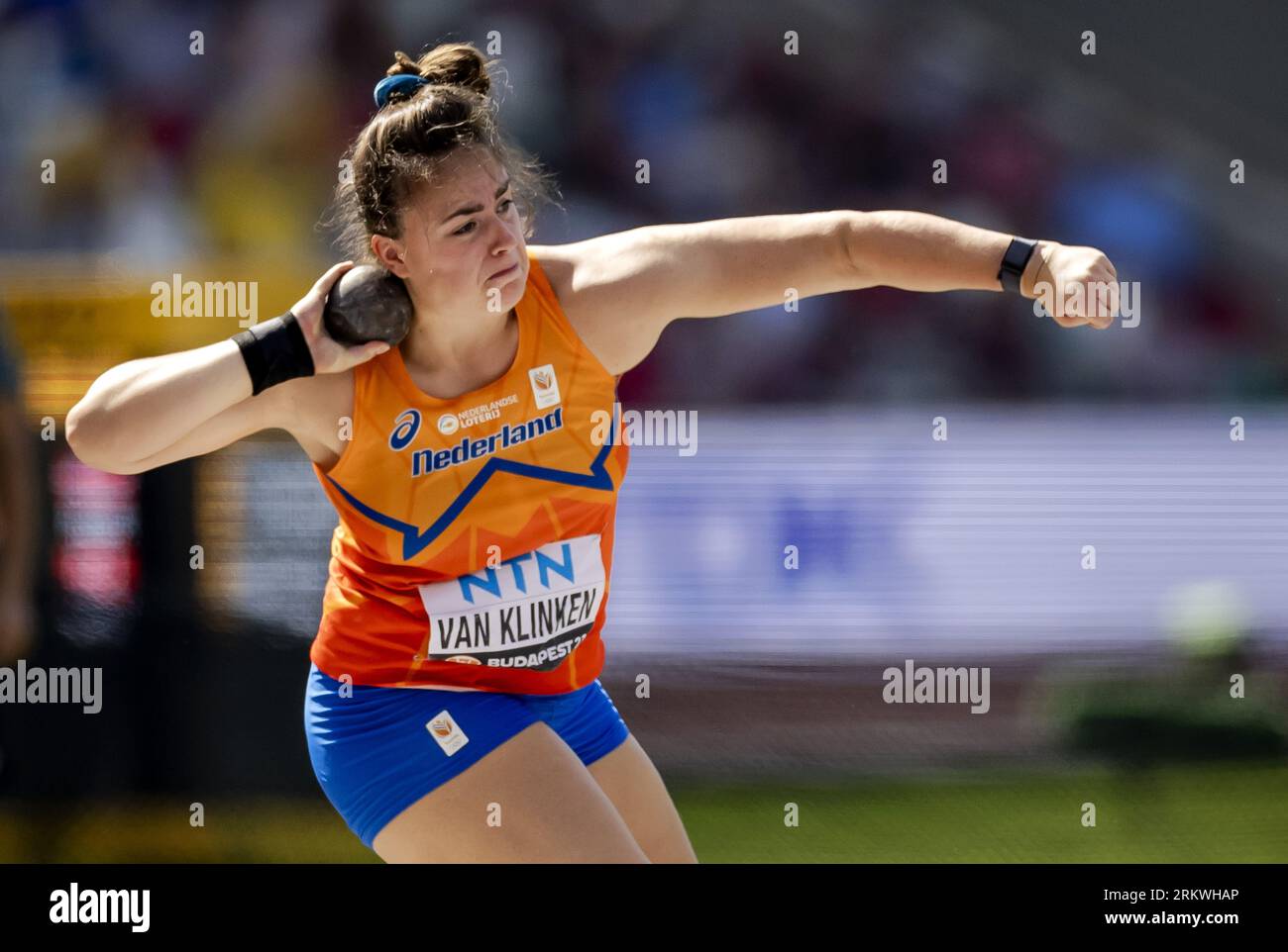 BUDAPEST - Jorinde van Klinken in action during the shot put during the ...