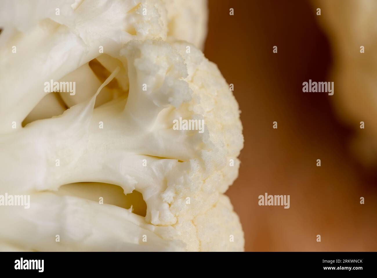 Cauliflower close-up during cooking, fresh raw cauliflower for cooking ...
