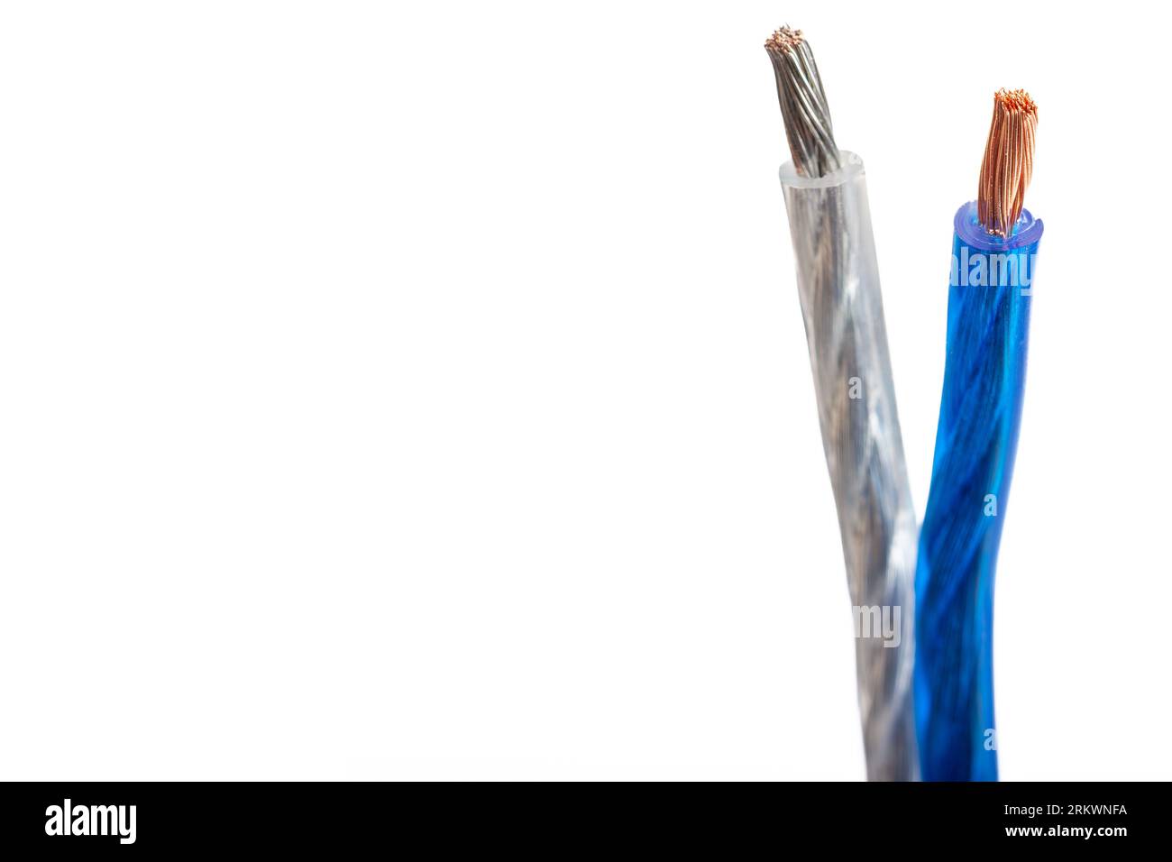 semi transparent braided audio power cord with space for text Stock ...