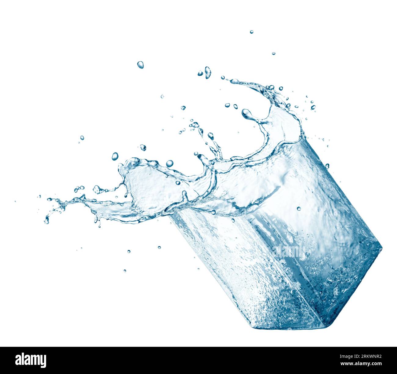 Square water splash isolated over white background Stock Photo - Alamy