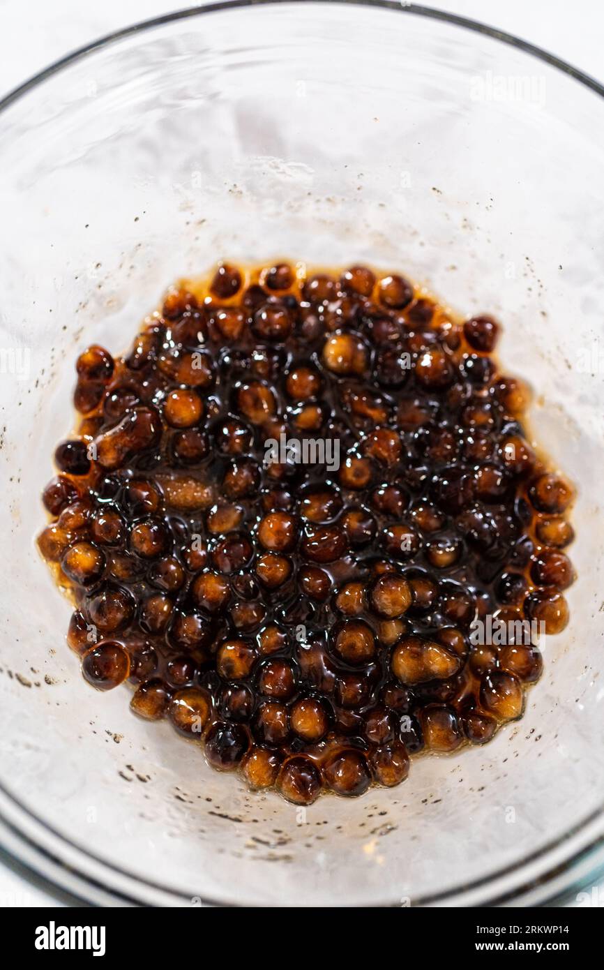 Mango boba smoothie Stock Photo - Alamy