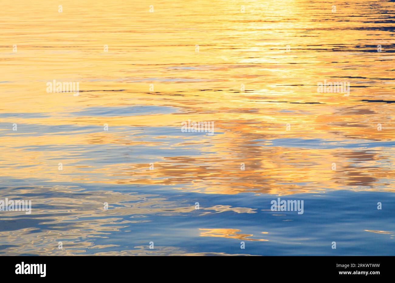 Clear water texture in blue and orange. Background of the ocean and the ...