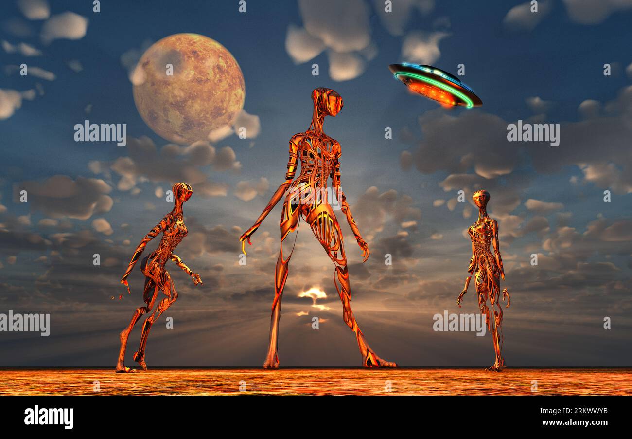 Female Alien Androids Stock Photo - Alamy