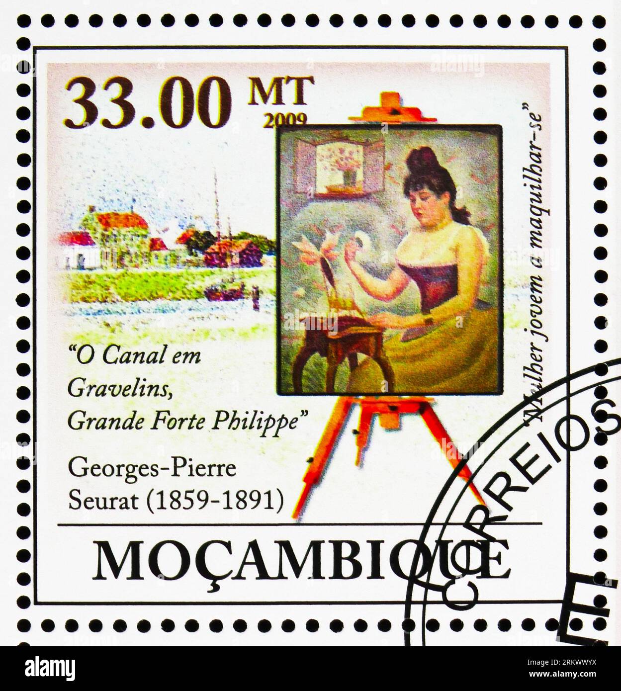 MOSCOW, RUSSIA - JULY 12, 2022: Postage stamp printed in Mozambique ...