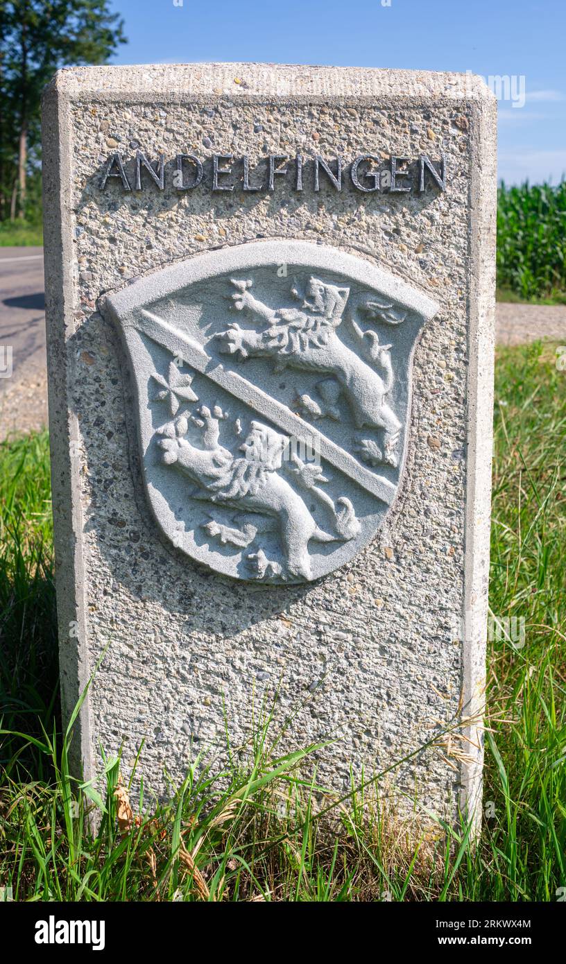 Boundary stone between the municipalities of Andelfingen and Adlikon ...