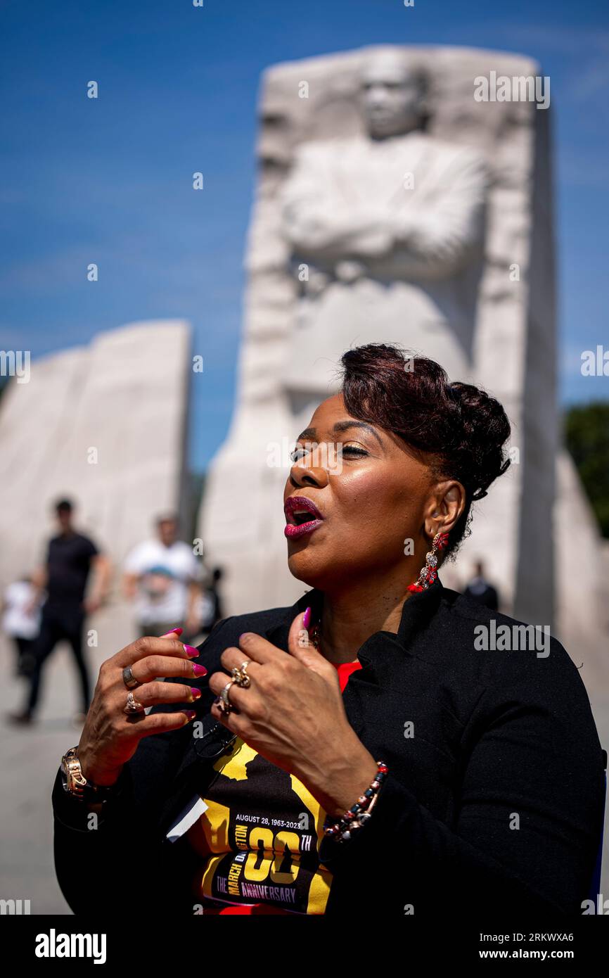 Bernice King, the daughter of Martin Luther King, Jr., speaks during an ...