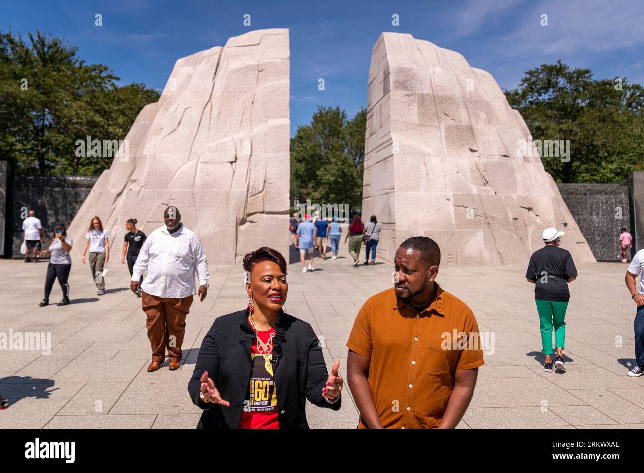 Bernice King, the daughter of Martin Luther King, Jr., speaks with ...
