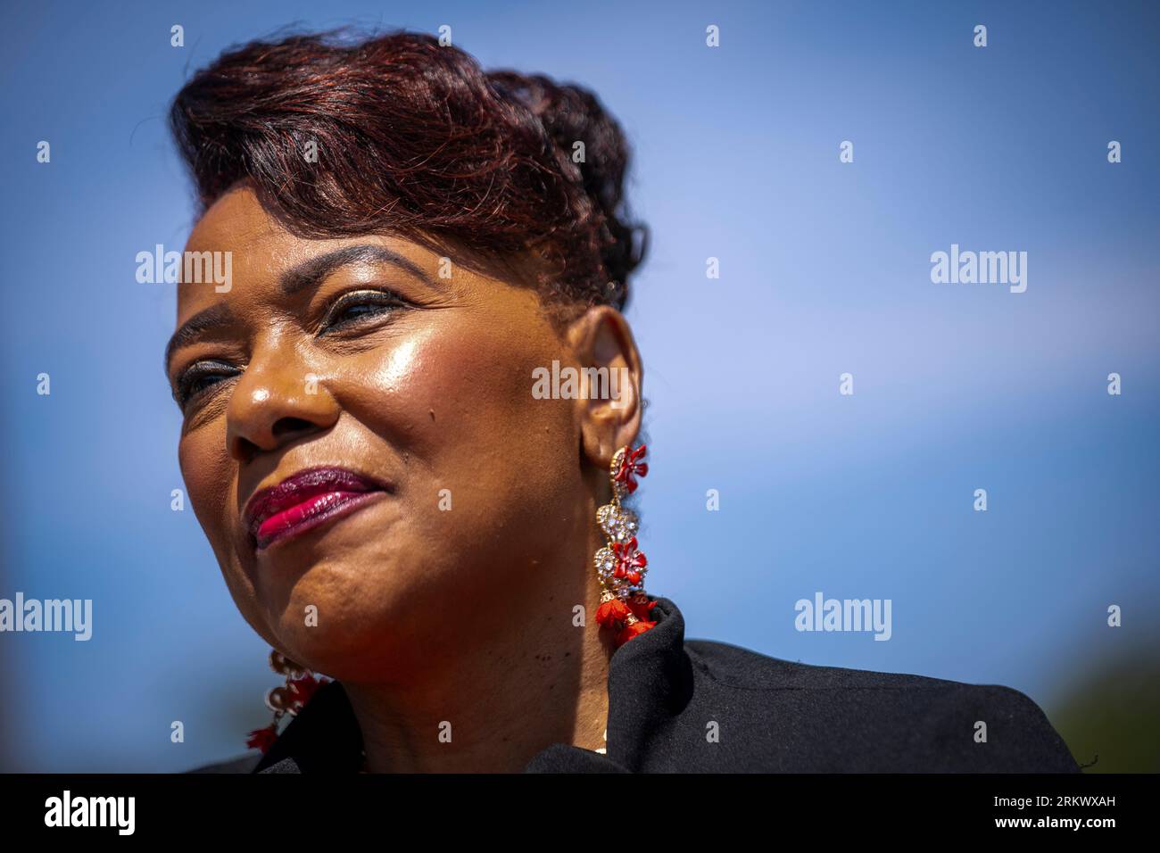 Bernice King, the daughter of Martin Luther King, Jr., sits for an ...