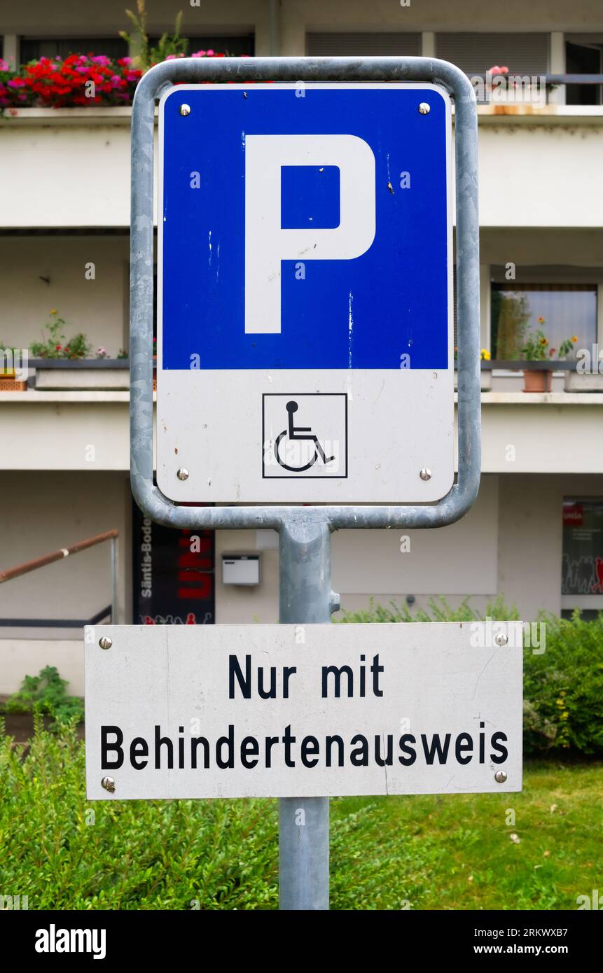 Arbon, Switzerland - July 23, 2023: English translation of german sign ...