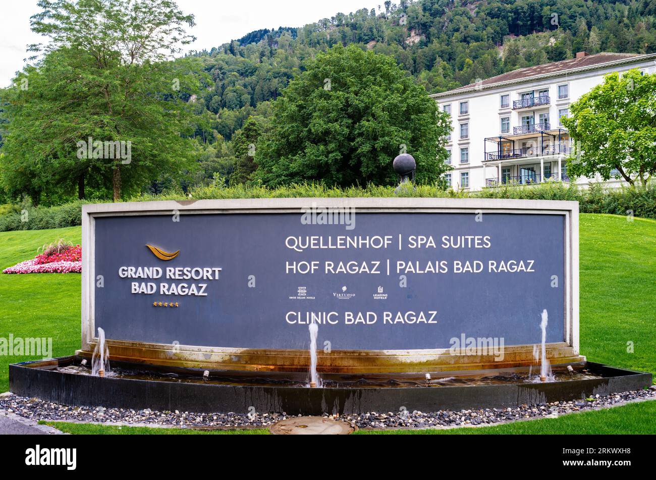 Bad Ragaz, Switzerland - July 25, 2023: Grand Resort Bad Ragaz luxury ...