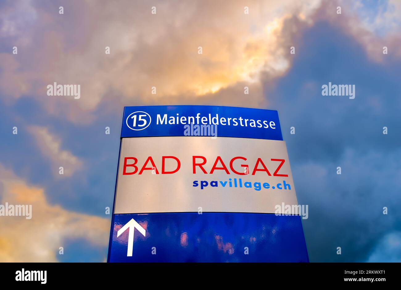 Bad Ragaz, Switzerland - July 25, 2023: Board with information about ...