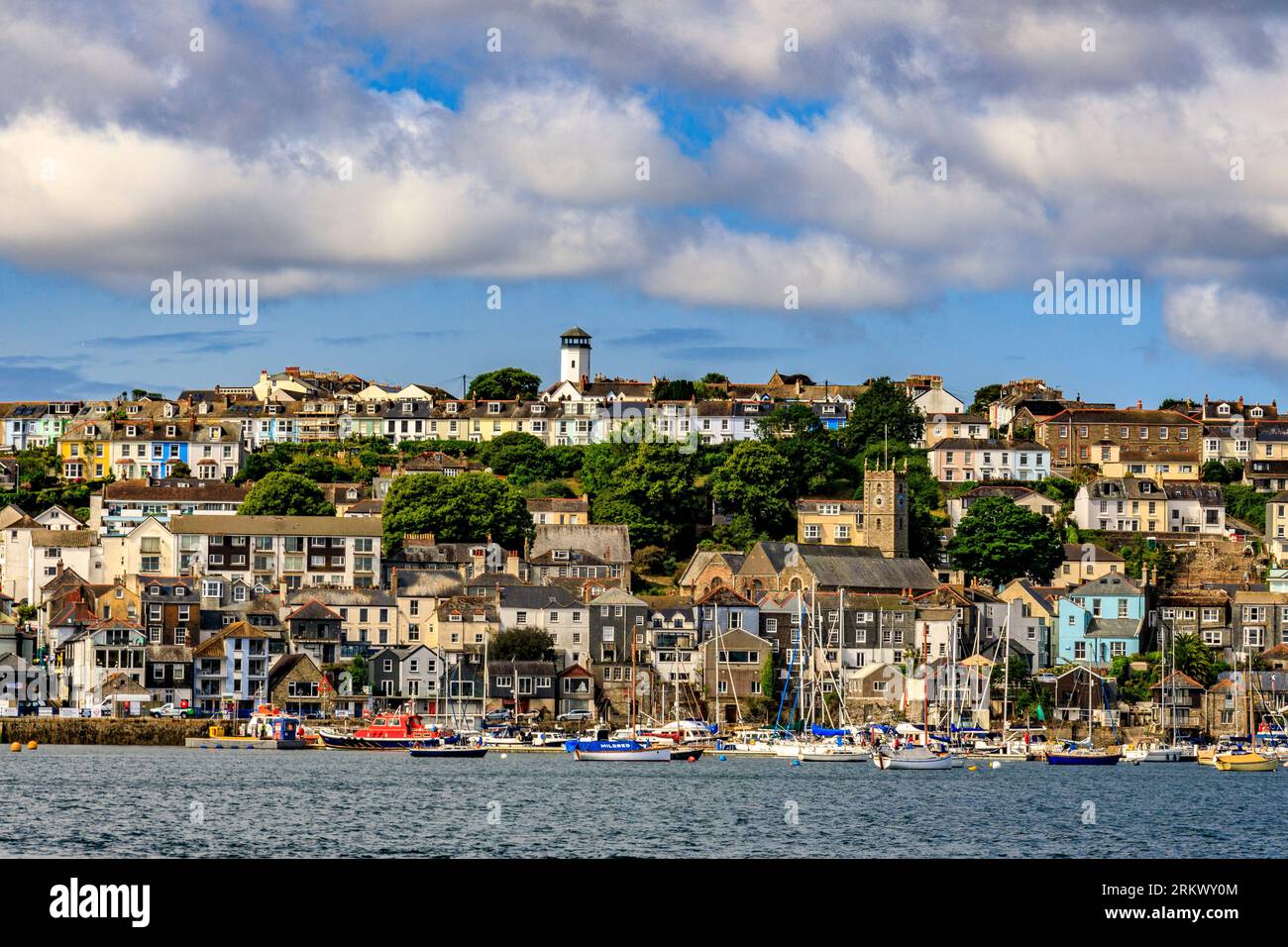 The historic naval and fishing port of Falmouth viewed from the River ...