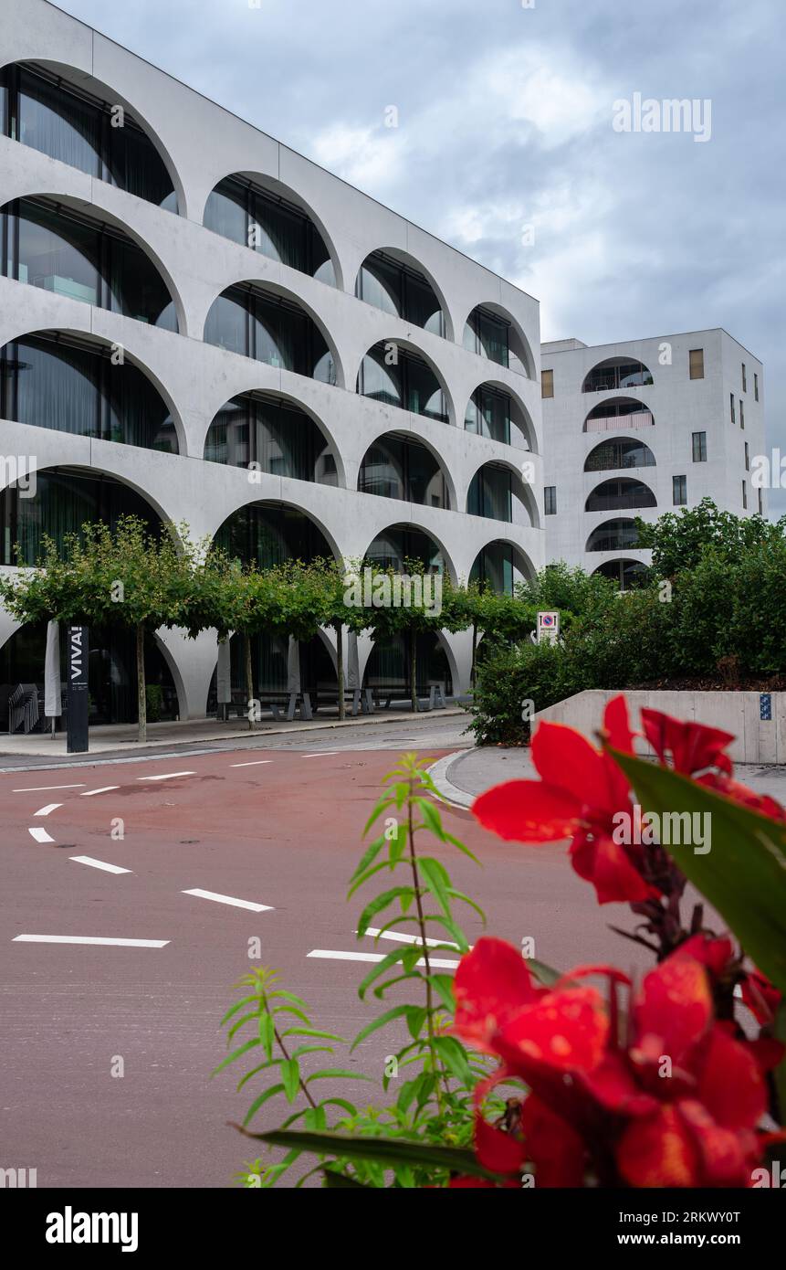 Landquart, Switzerland - July 26, 2023: The headquarters building of ...