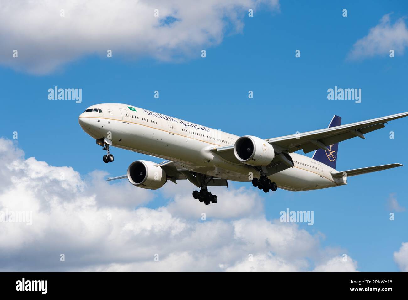 Saudia, Saudi Arabian Airlines, Boeing 777-300/ER jet airliner plane HZ ...