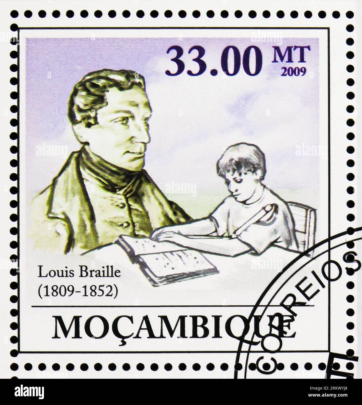 Louis braille postage stamp hi-res stock photography and images - Alamy