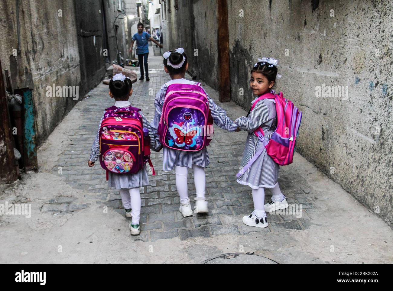 Gaza City, Palestine. 26th Aug, 2023. Palestinian children in school ...