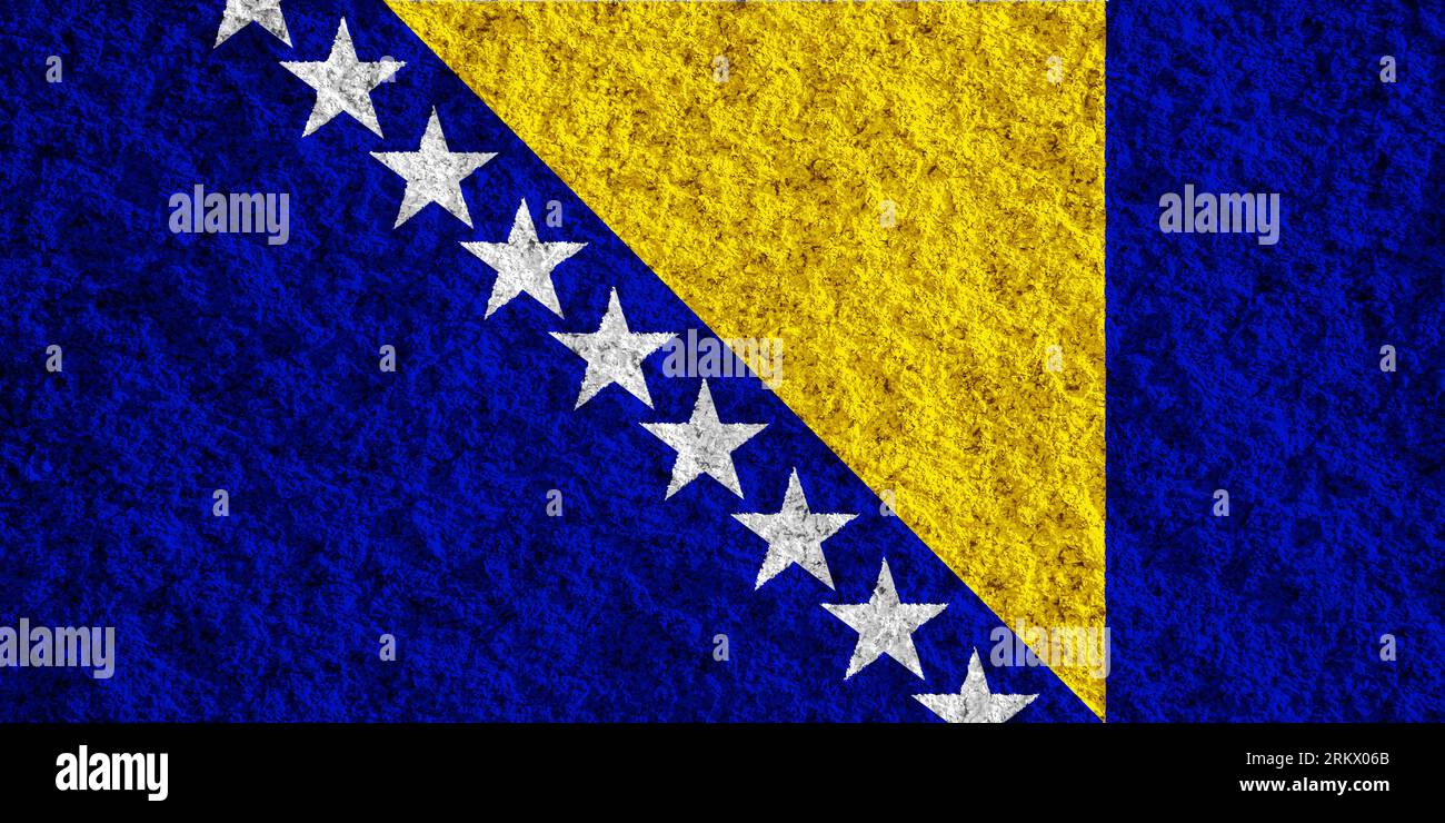 Flag of Bosna i Hercegovina on a textured background. Concept collage ...