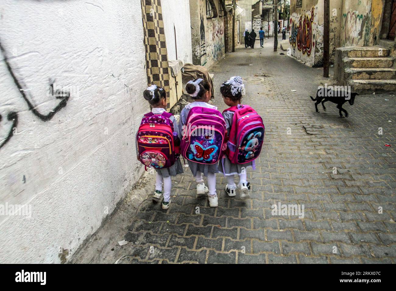 Gaza City, Palestine. 26th Aug, 2023. Palestinian children in school ...