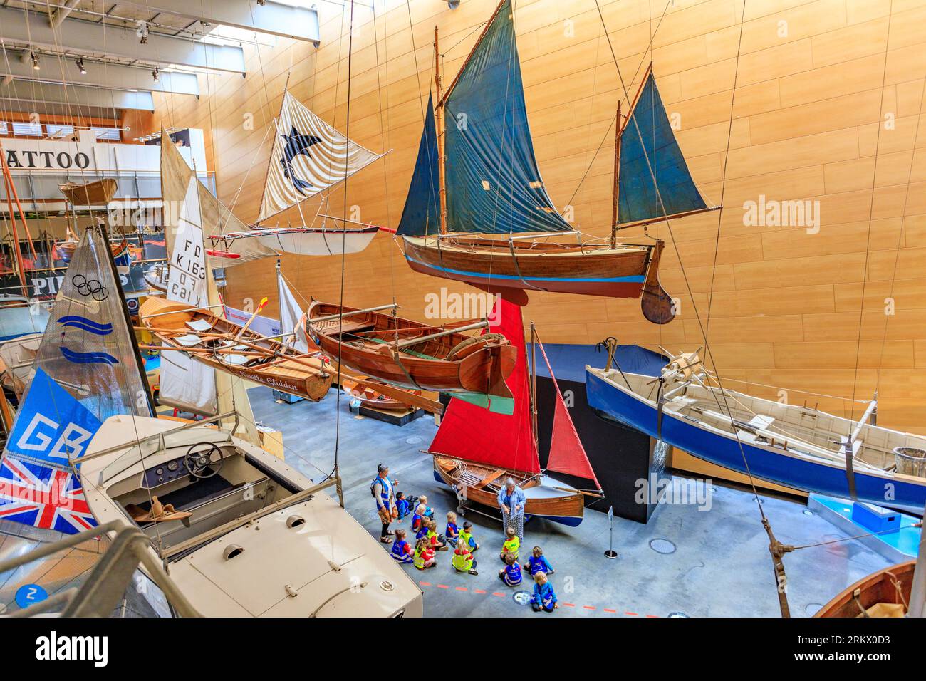 The main hall in the National Maritime Museum has assorted hanging ...