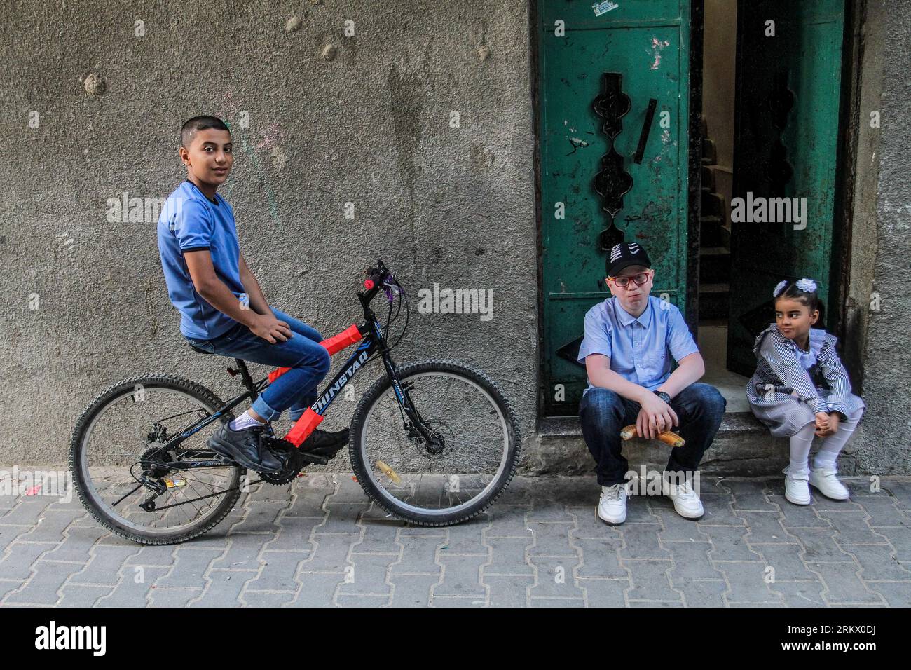 Gaza City, Palestine. 26th Aug, 2023. Palestinian children in school ...
