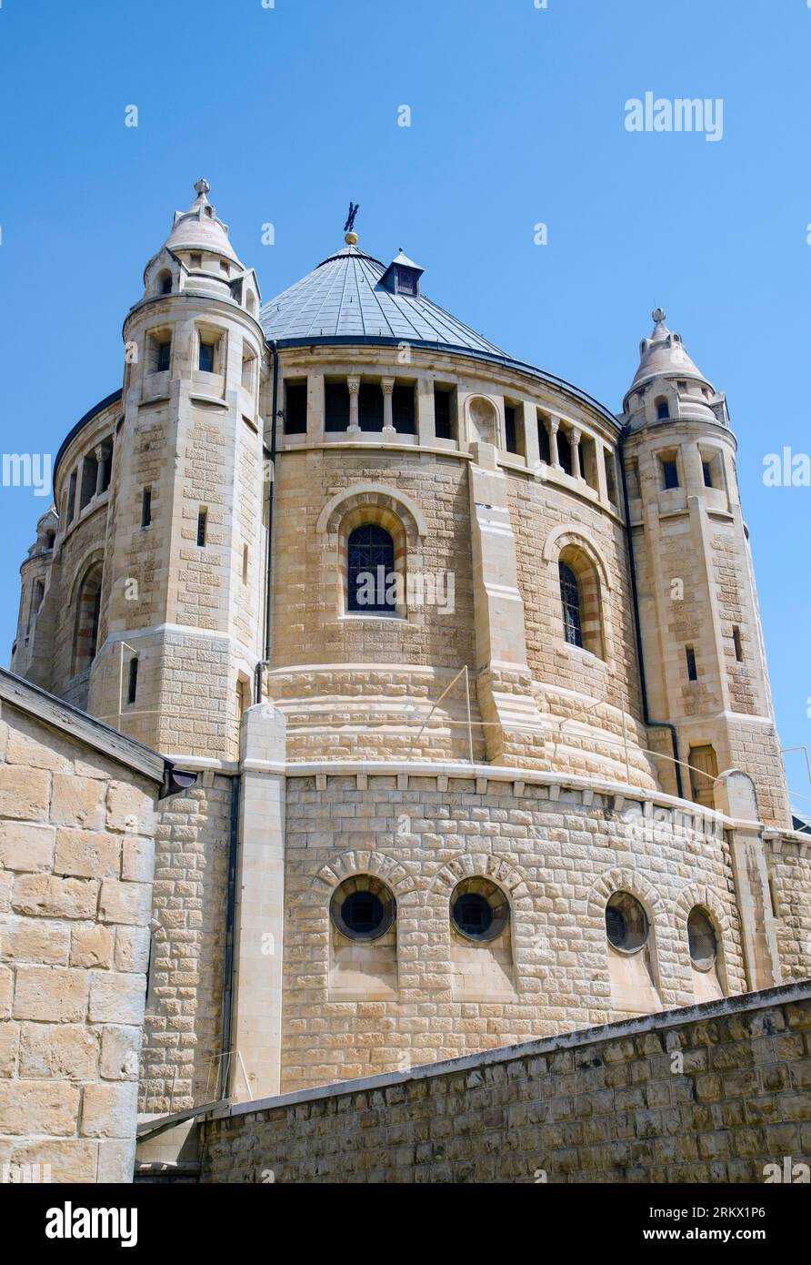 Ancient houses architecture in Jerusalem, Israel. Castle with towers ...