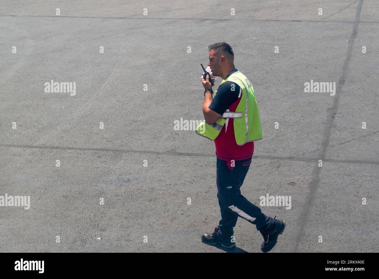 Ankara, Turkey - July 16, 2023 : Ground handling officer at airport ...