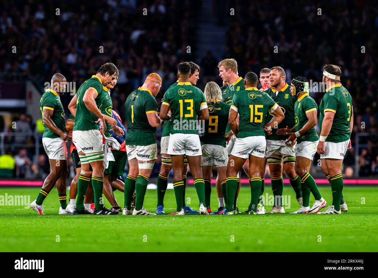 LONDON, UNITED KINGDOM. 25st, Aug 23. Team Springboks celebrate after ...