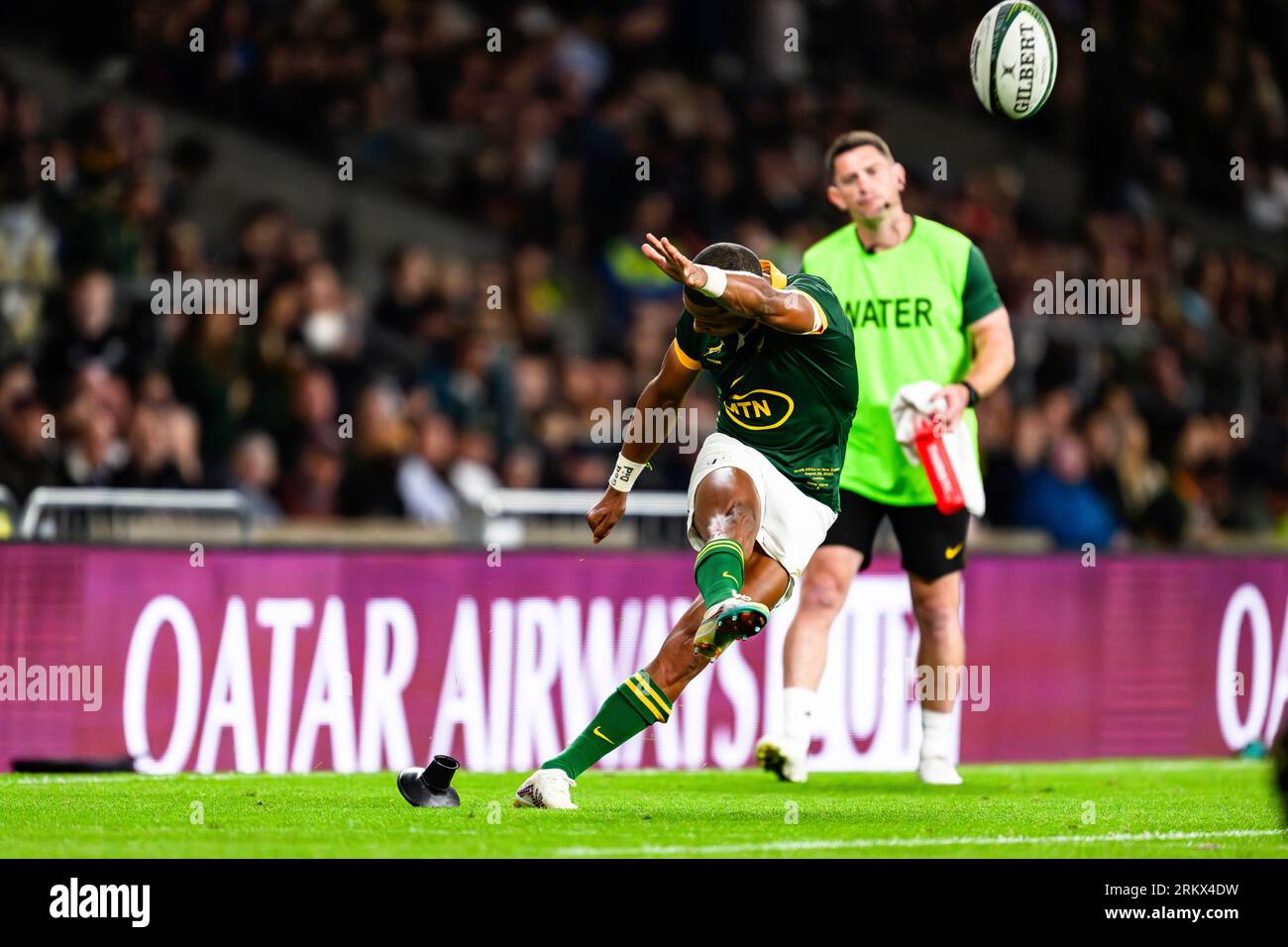 LONDON, UNITED KINGDOM. 25st, Aug 23. Manie Libbok of Springboks takes ...
