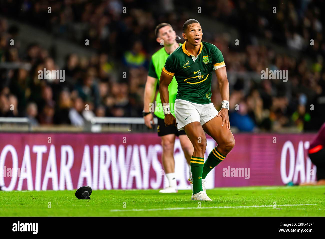 LONDON, UNITED KINGDOM. 25st, Aug 23. Manie Libbok of Springboks takes ...