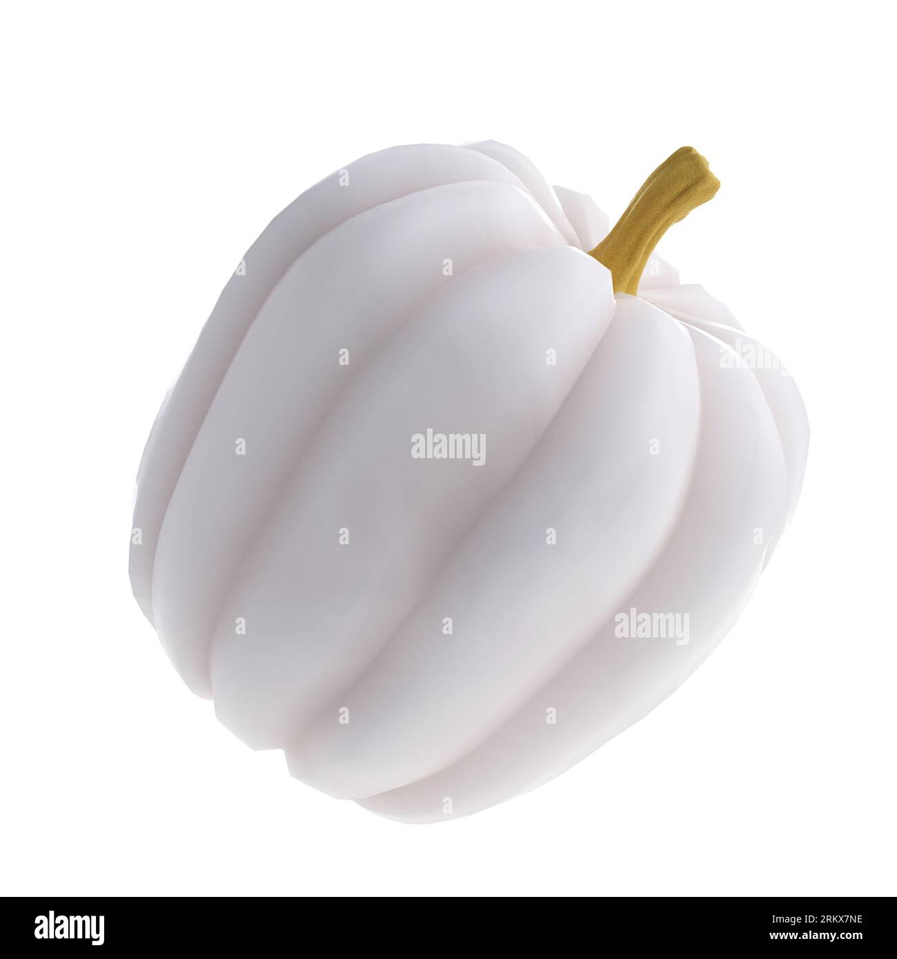 3d white realistic pumpkin rendering icon in cartoon style. Design ...