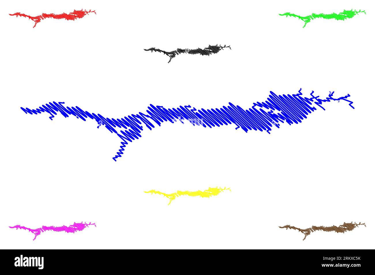 Lake Cahora Bassa (Africa, Republic of Mozambique) map vector ...