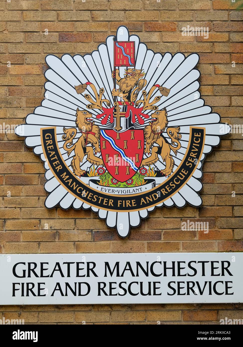 Greater Manchester Fire and Rescue Crest Badge Stock Photo - Alamy