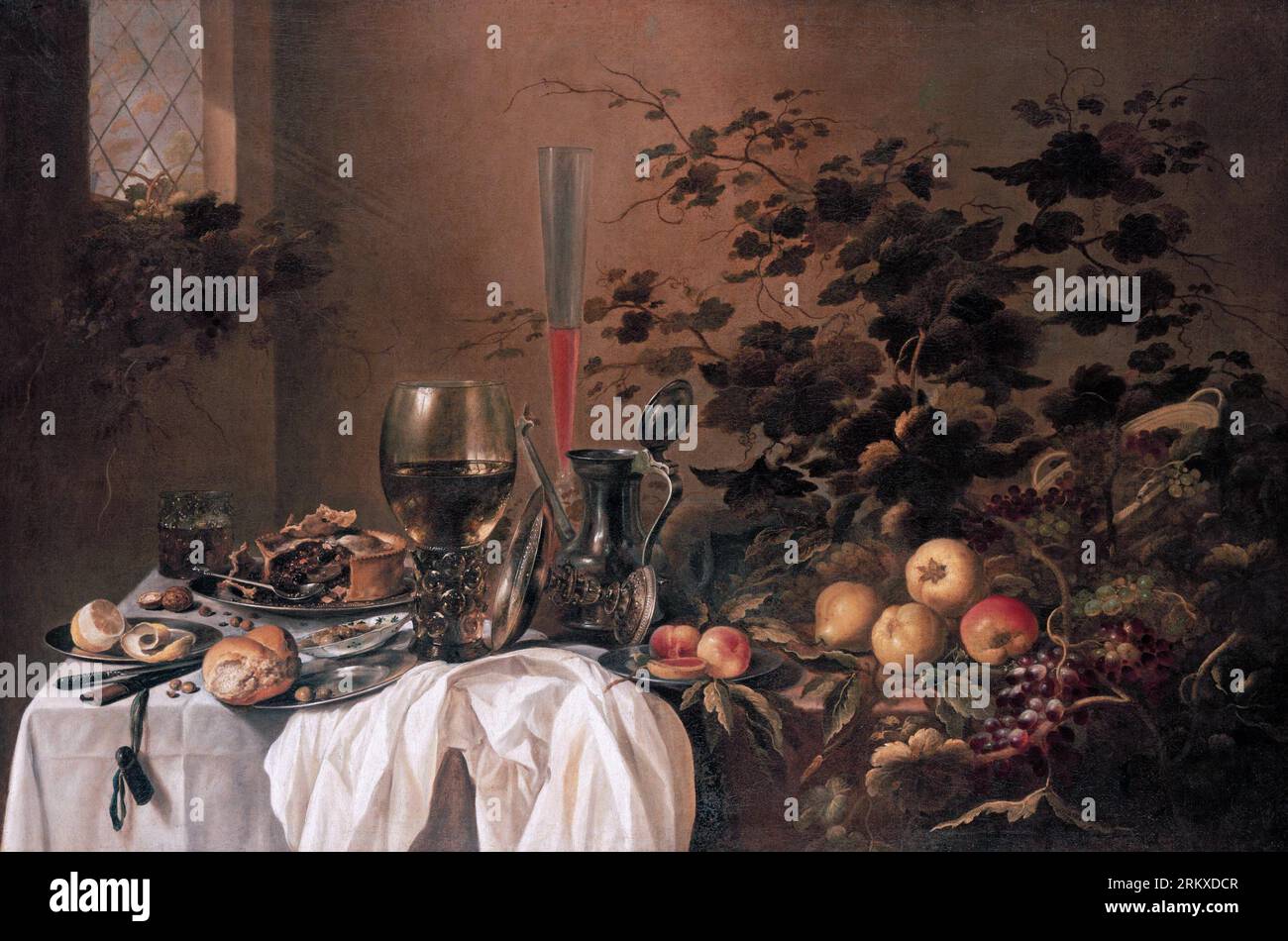 Stilll life with tumblers and fruit before 1654 by Roelof Koets Stock ...