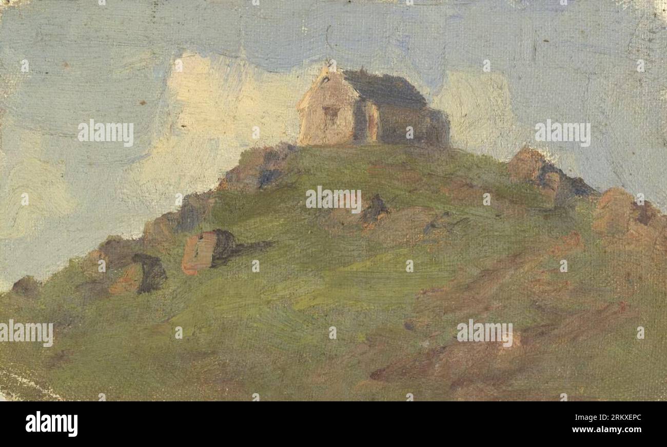 Building on a hill circa 1880 by Sarah A. Doidge Stock Photo - Alamy