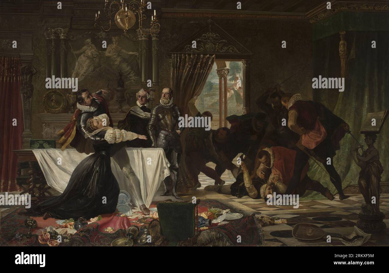 The Murder of David Rizzio. 1868 by Jean Lulves Stock Photo - Alamy