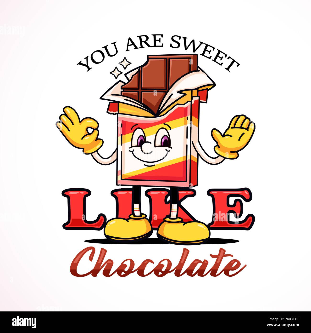 Cute cartoon mascot chocolate bars. Perfect for logos, mascots, t ...