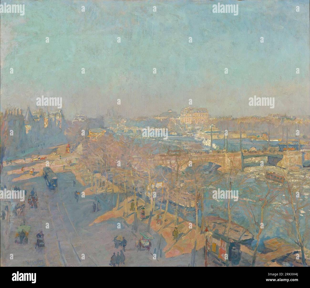 View on Amstel, an afternoon in winter 1917 by Hendrik Jan Wolter Stock ...