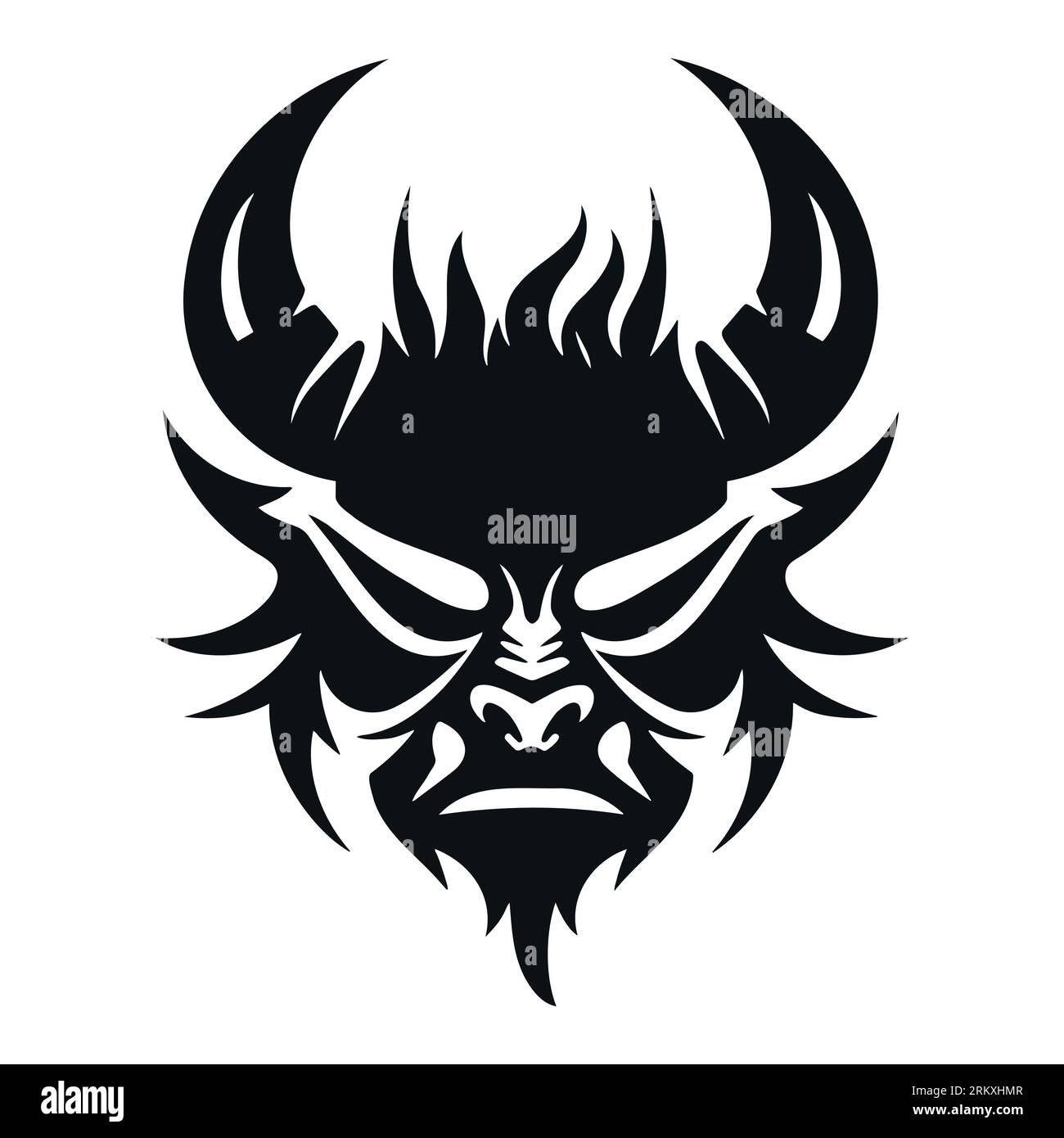 Evil cartoon face Black and White Stock Photos & Images - Alamy