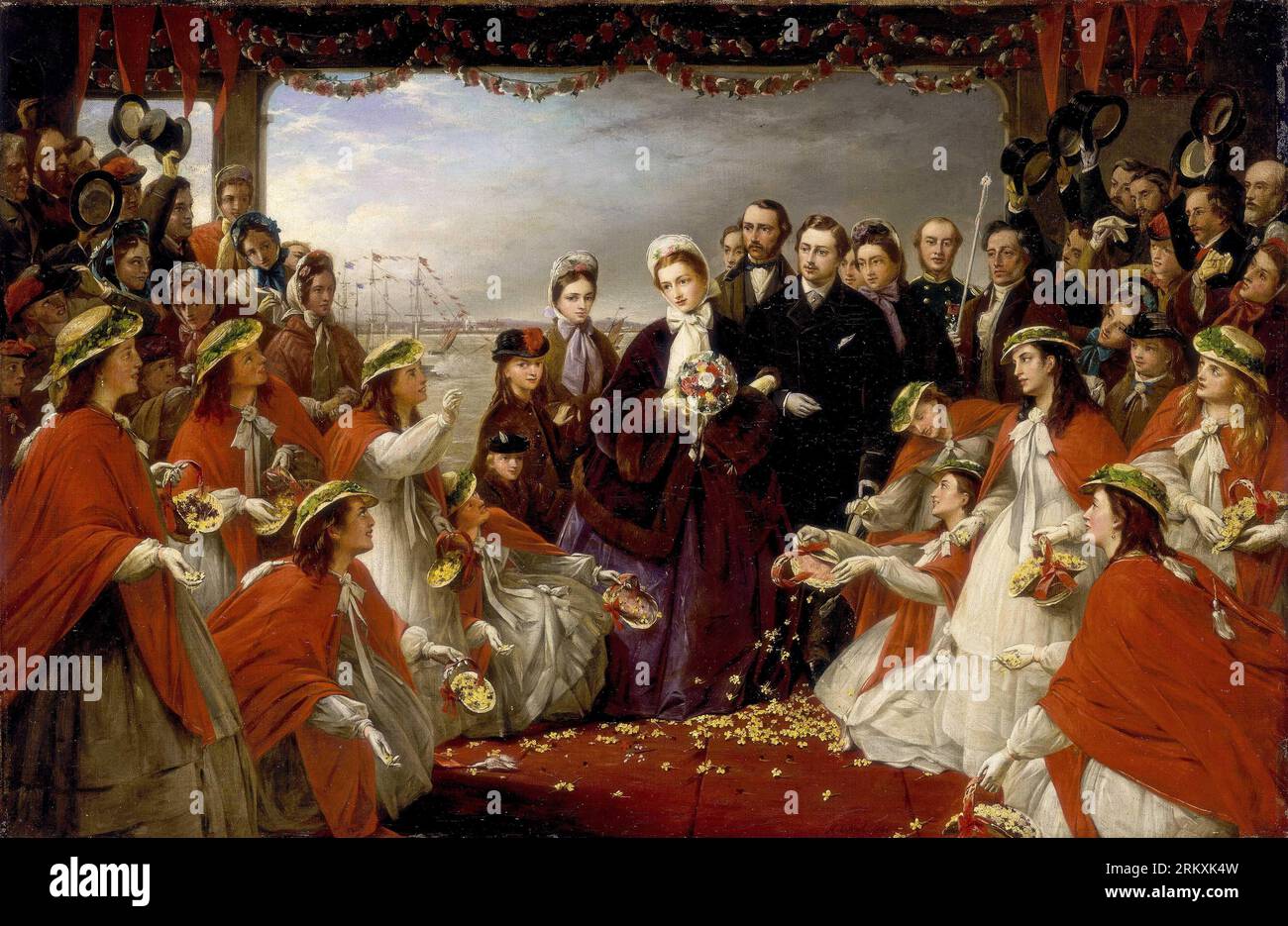 The Landing of HRH the Princess Alexandra at Gravesend, March 7 1863 1864 by Henry Nelson O'Neil ...
