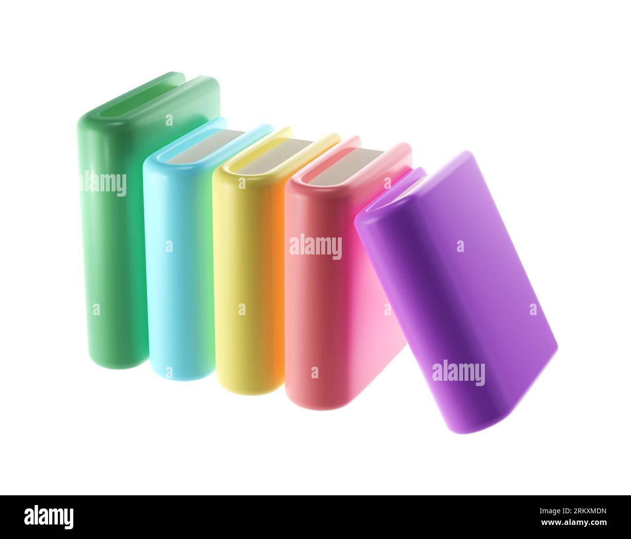 3D Stack of Closed Books. Icon Isolated with clipping path. Render ...