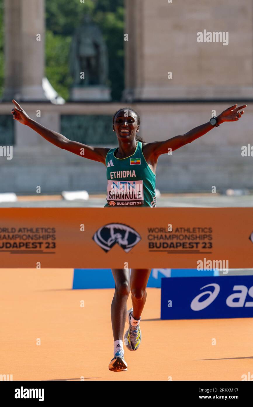 Budapest, Hungary. 26th Aug, 2023. Gold medalist Amane Beriso Shankule ...